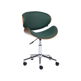 Beliani B&uuml;rostuhl ROTTERDAM in Gr&uuml;n/Silber/Braun - (W) 52 x (H) 76 x (L) 52 cm | Gr.: onesize