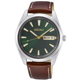 Seiko Herren-Armbanduhr mit Saphirglas Braun/Gr&uuml;n | Gr.: onesize