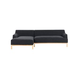 Beliani Ecksofa SOSJO in Schwarz/Braun - (W) 251 x (H) 74 x (L) 132 cm rechtsseitig | Gr.: onesize