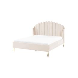Beliani Doppelbett AMBILLOU in Beige/Gold - (W) 157 x (H) 126 x (L) 214 cm | Gr.: onesize