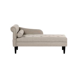 Beliani Chaiselongue YVOIRE in Beige/Schwarz - (W) 68 x (H) 72 x (L) 151 cm linksseitig | Gr.: onesize