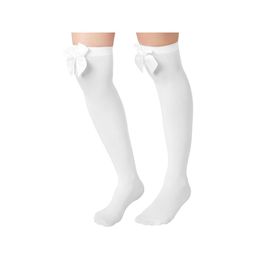 TecTake Feine Overknee-Str&uuml;mpfe in Einheitsgr&ouml;&szlig;e, wei&szlig; | Gr.: onesize