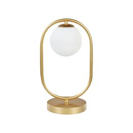 Beliani Tischleuchten YANKEE in Gold/Wei&szlig; - (W) 14 x (H) 35 x (L) 14 cm | Gr.: onesize