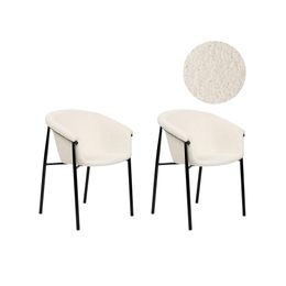 Beliani 2er-Set Esszimmerstuhl AMES in Wei&szlig;/Schwarz | Gr.: onesize