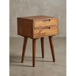 KADIMA DESIGN Nachtkonsole | Sheesham, 47x66x36cm, 2 Schubladen | Gr.: onesize