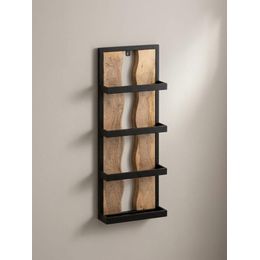 KADIMA DESIGN Wandregal 30x80x10 cm Massivholz / Metall H&auml;ngeregal | Gr.: onesize