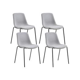 Beliani 4er-Set Esszimmerstuhl TILLER in Grau/Schwarz | Gr.: onesize
