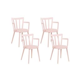 Beliani 4er-Set Esszimmerstuhl MORILL in Rosa | Gr.: onesize