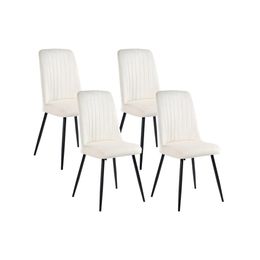 Beliani 4er-Set Esszimmerstuhl KIRBY in Wei&szlig;/Schwarz | Gr.: onesize