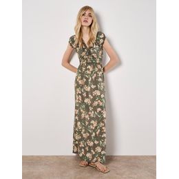 Apricot Damen Maxikleid "Jasmine Maxikleid in Wickeloptik", gr&uuml;n, Gr. 36, gebl&uuml;mt, gewebt, Obermaterial: 100% Viskose CV., Kleider, mit Blumenmuster