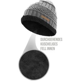 Normani Winter Fellm&uuml;tze Kebili in Grau/Schwarz | Gr.: onesize