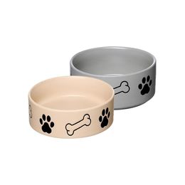 Ritzenhoff & Breker Ritzenhoff & Breker 2er Set Futtern&auml;pfe Mika Dog &oslash; 18,5 cm beige-grau in beige-grau | Gr.: onesize