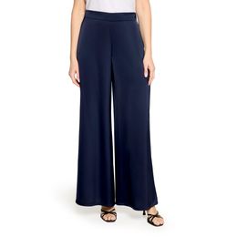 Vera Mont Damen Stoffhose "Damen mit Taschen", blau, Gr. 38, Satin, Obermaterial: 100% Polyester, Hosen, Material
