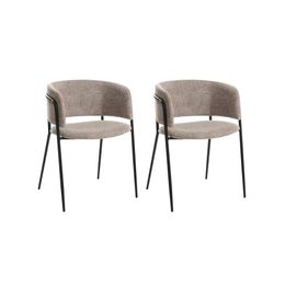 Beliani 2er-Set Esszimmerstuhl SPRINGER in Beige | Gr.: onesize