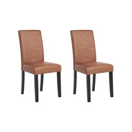 Beliani 2er-Set Esszimmerstuhl BROADWAY in Braun | Gr.: onesize
