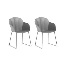 Beliani 2er-Set Esszimmerstuhl SYLVA in Schwarz | Gr.: onesize