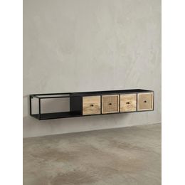 KADIMA DESIGN Lowboard H&auml;ngend Mango Massivholz/Metall, TV-Schrank, Schubladen | Gr.: onesize