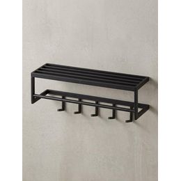 KADIMA DESIGN Wandgarderobe aus lackiertem Stahl, Schwarz, 5 Haken, Kleiderstange | Gr.: onesize