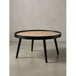 KADIMA DESIGN Couchtisch mit Ablagefl&auml;che in Holzoptik, rund, erh&ouml;hter Rand | Gr.: onesize