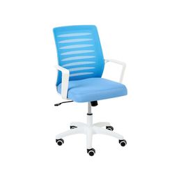 Beliani B&uuml;rostuhl RADIANT in Blau/Wei&szlig; - (W) 58 x (H) 88 x (L) 58 cm | Gr.: onesize