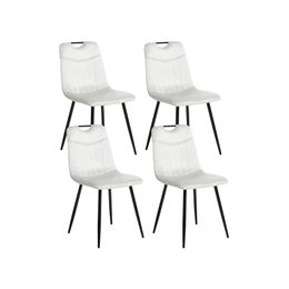 Beliani 4er-Set Esszimmerstuhl ARGYLE in Wei&szlig;/Schwarz | Gr.: onesize