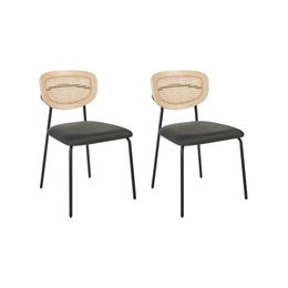 Beliani 2er-Set Esszimmerstuhl MAYETTA in /Gr&uuml;n/Schwarz | Gr.: onesize