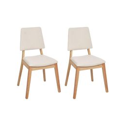 Beliani 2er-Set Esszimmerstuhl MERRILL in Braun/Beige | Gr.: onesize