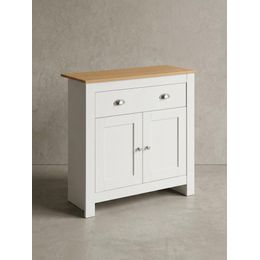 KADIMA DESIGN Modernes Sideboard, 2 Schubladen, Eiche/Wei&szlig;, Melaminharzbeschichtung | Gr.: onesize