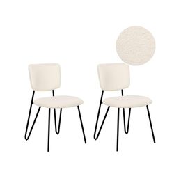 Beliani 2er-Set Esszimmerstuhl NELKO in Wei&szlig;/Schwarz | Gr.: onesize