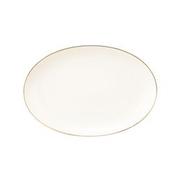 Seltmann Weiden Servierplatte Savona Goldlinie 35,1 x 24,2 cm in creme | Gr.: onesize