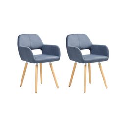 Beliani 2er-Set Esszimmerstuhl CHICAGO in Blau | Gr.: onesize