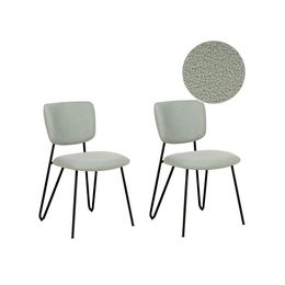 Beliani 2er-Set Esszimmerstuhl NELKO in Gr&uuml;n/Schwarz | Gr.: onesize