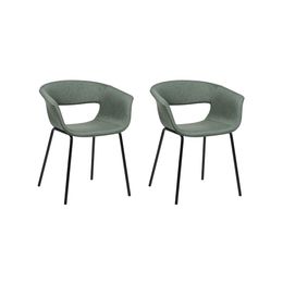 Beliani 2er-Set Esszimmerstuhl ELMA in Gr&uuml;n/Schwarz | Gr.: onesize