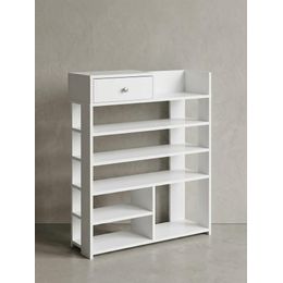 KADIMA DESIGN Schuhregal | Wei&szlig;, 75x92.5x24cm, 7 F&auml;cher, Modern | Gr.: onesize