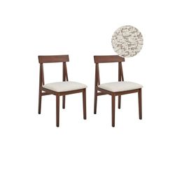 Beliani 2er-Set Esszimmerstuhl ISLE in Braun/Beige | Gr.: onesize