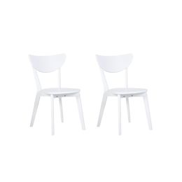 Beliani 2er-Set Esszimmerstuhl ROXBY in Wei&szlig; | Gr.: onesize