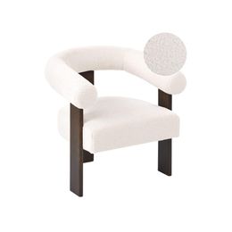 Beliani Sessel ILBRO in Wei&szlig;/Braun - (W) 77 x (H) 76 x (L) 68 cm | Gr.: onesize