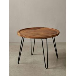KADIMA DESIGN Couchtisch Massivholz 60x45x60 cm Wohnzimmertisch Rund | Gr.: onesize