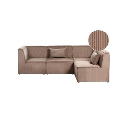 Beliani 4-tlg Modulsofa LEMVIG in Beige linksseitig | Gr.: onesize