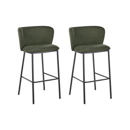 Beliani 2er-Set Barhocker MINA in Gr&uuml;n/Schwarz | Gr.: onesize