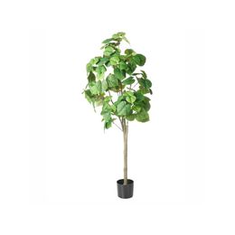 Beliani Kunstpflanze FICUS TREE in Gr&uuml;n/Schwarz - (W) 70 x (H) 160 x (L) 70 cm | Gr.: onesize