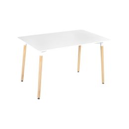 Beliani Esszimmertisch NEWBERRY in Wei&szlig;/Braun - (W) 80 x (H) 75 x (L) 120 cm | Gr.: onesize