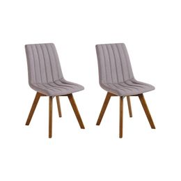 Beliani 2er-Set Esszimmerstuhl CALGARY in Grau/Braun | Gr.: onesize
