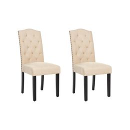Beliani 2er-Set Esszimmerstuhl SHIRLEY in Beige/Schwarz | Gr.: onesize