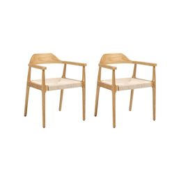 Beliani 2er-Set Esszimmerstuhl OAKDALE in Braun/Beige | Gr.: onesize