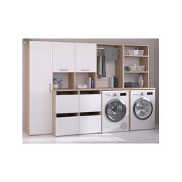 Parisot Waschmaschinenschrank wei&szlig;, Eiche, Set 4-teilig 268 cm mit viel Stauraum | Gr.: onesize