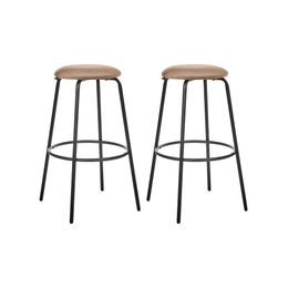 Beliani 2er-Set Barhocker MORTON in Braun/Schwarz | Gr.: onesize