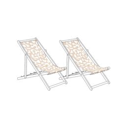 Beliani 2er-Set Stoffbezug ANZIO/AVELLINO in Beige/Wei&szlig; | Gr.: onesize