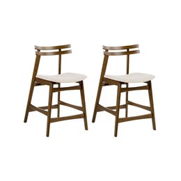 Beliani 2-tlg Barhocker CYNTHIANA in Braun/Wei&szlig; | Gr.: onesize