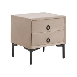 Beliani Nachttisch SEZANNE in Beige/Grau/Schwarz - (W) 44 x (H) 45 x (L) 38 cm | Gr.: onesize